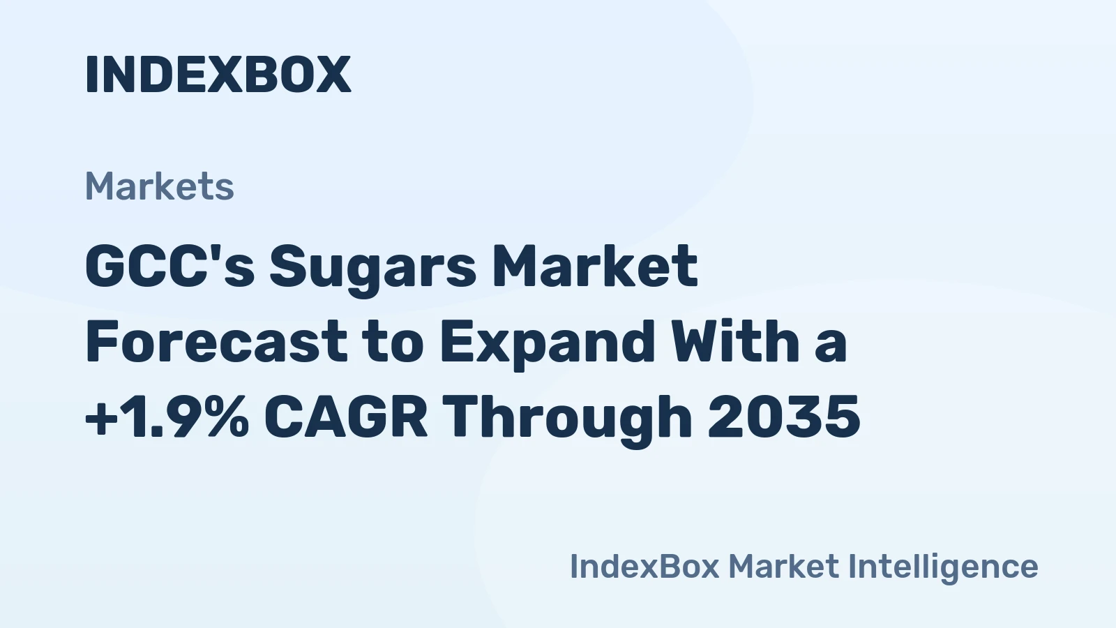 GCC's Sugars Market Forecast to Expand With a +1.9% CAGR Through 2035