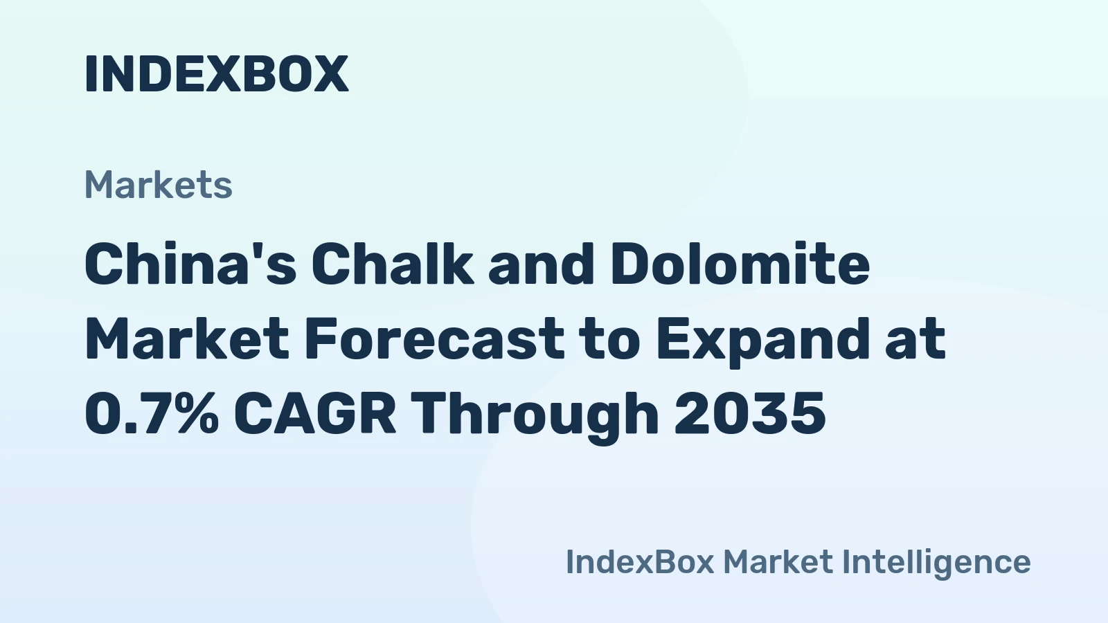 China's Chalk and Dolomite Market Forecast to Expand at 0.7% CAGR Through 2035