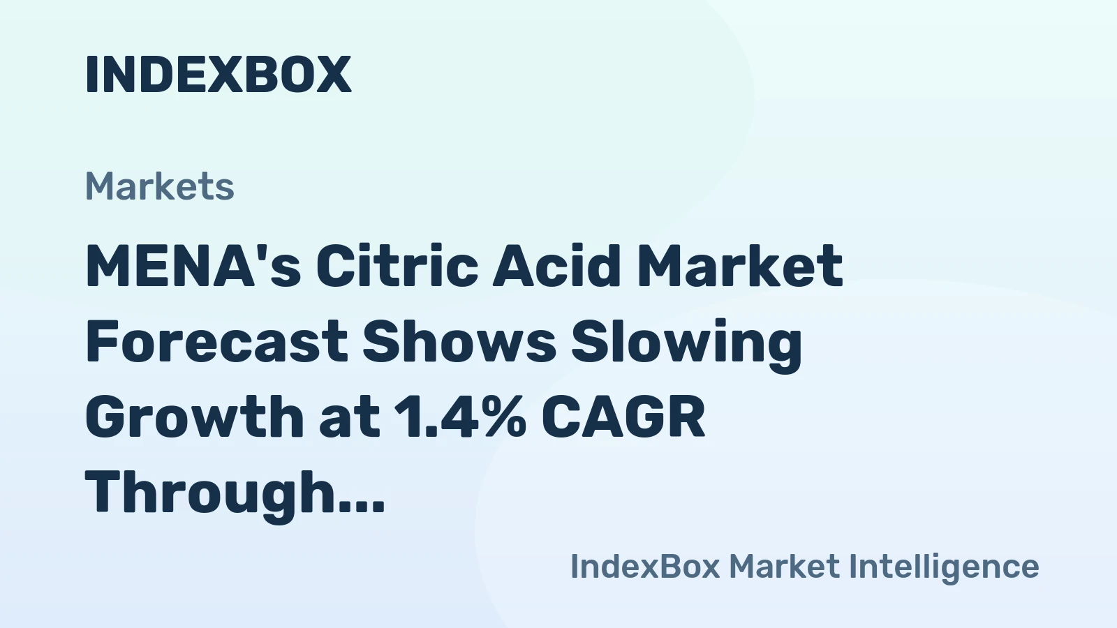 MENA's Citric Acid Market Forecast Shows Slowing Growth at 1.4% CAGR Through 2035