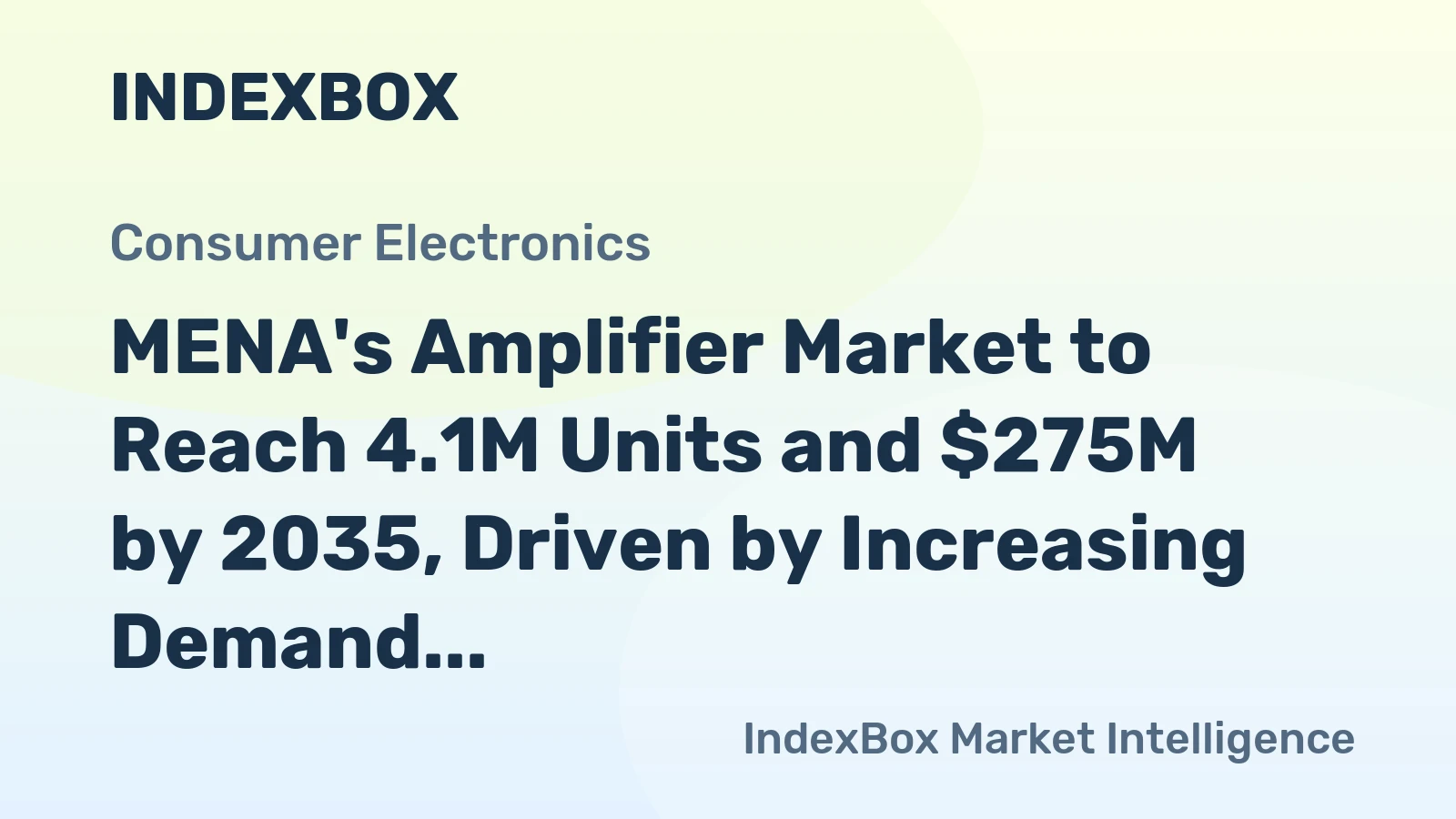 MENA's Amplifier Market to Reach 4.1M Units and $275M by 2035, Driven by Increasing Demand