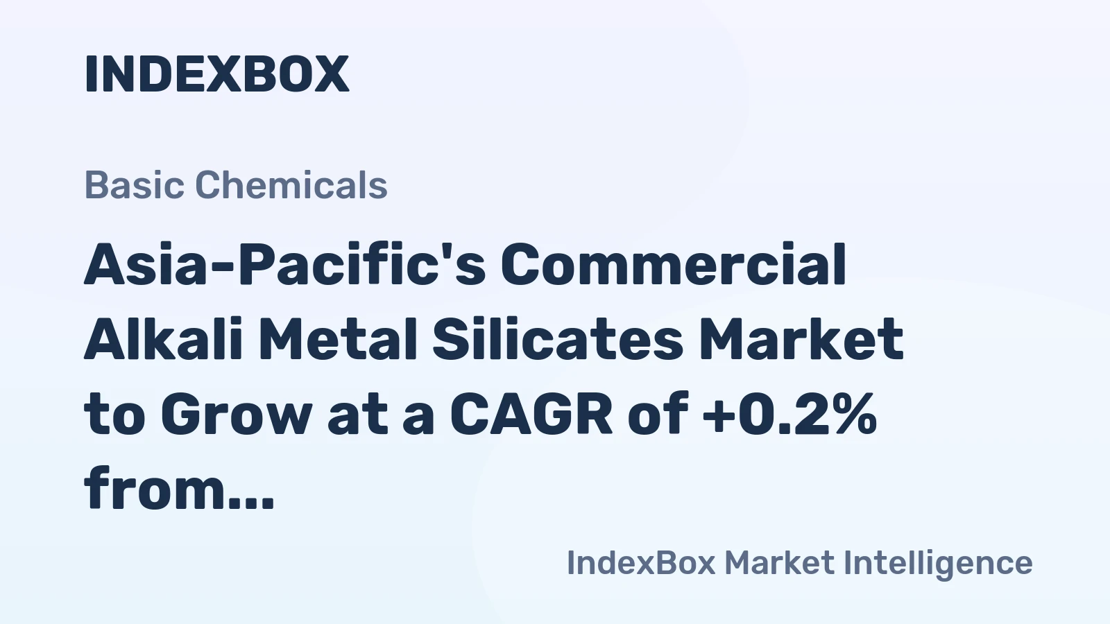 Asia-Pacific's Commercial Alkali Metal Silicates Market to Grow at a CAGR of +0.2% from 2024 to 2035, Reaching $7.1B in Value