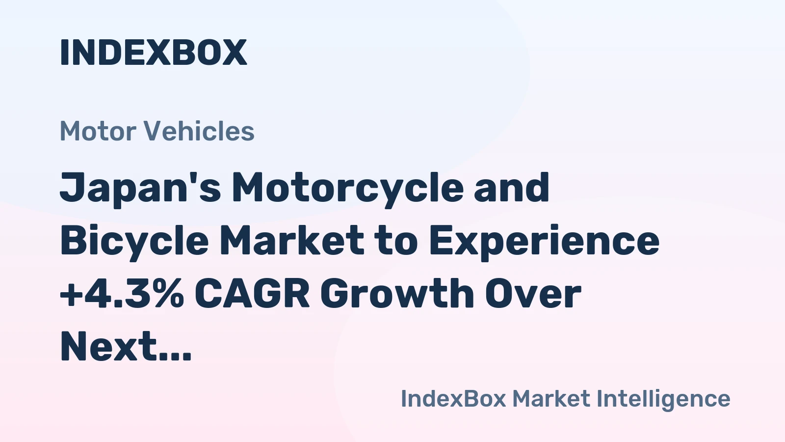 Japan's Motorcycle and Bicycle Market to Experience +4.3% CAGR Growth Over Next Decade