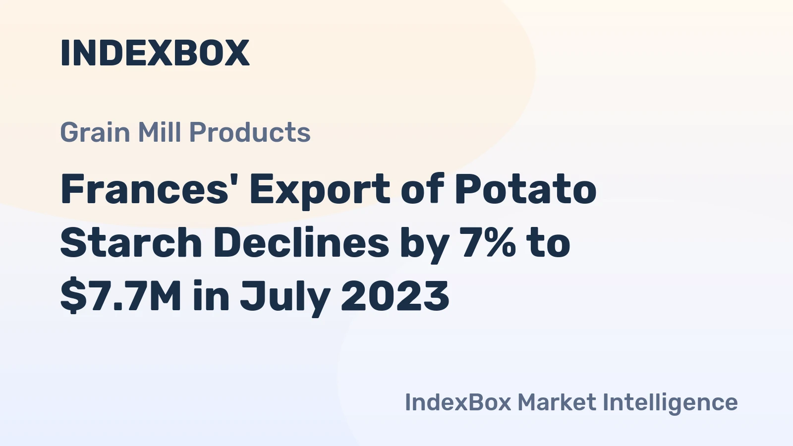 Frances' Export of Potato Starch Declines by 7% to $7.7M in July 2023