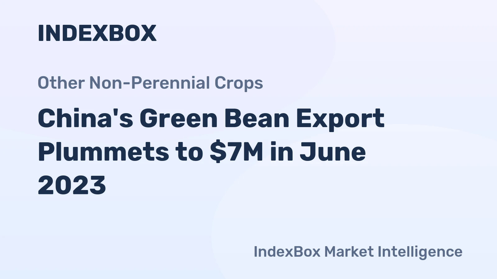 China's Green Bean Export Plummets to $7M in June 2023