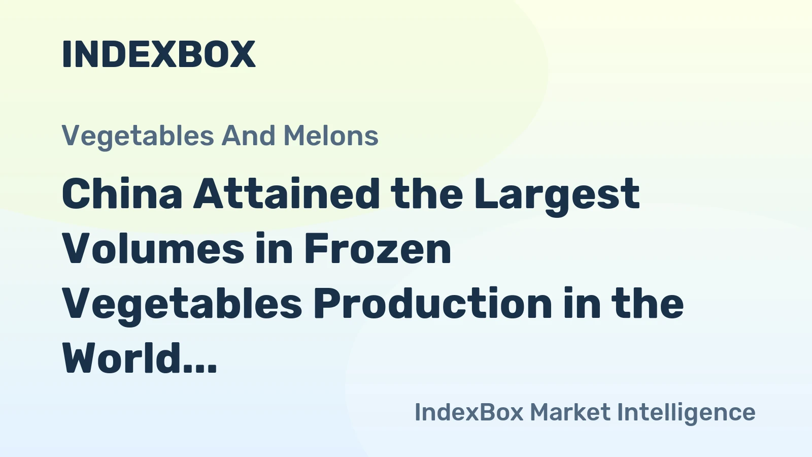 China Attained the Largest Volumes in Frozen Vegetables Production in the World, With 977K Tons in 2013