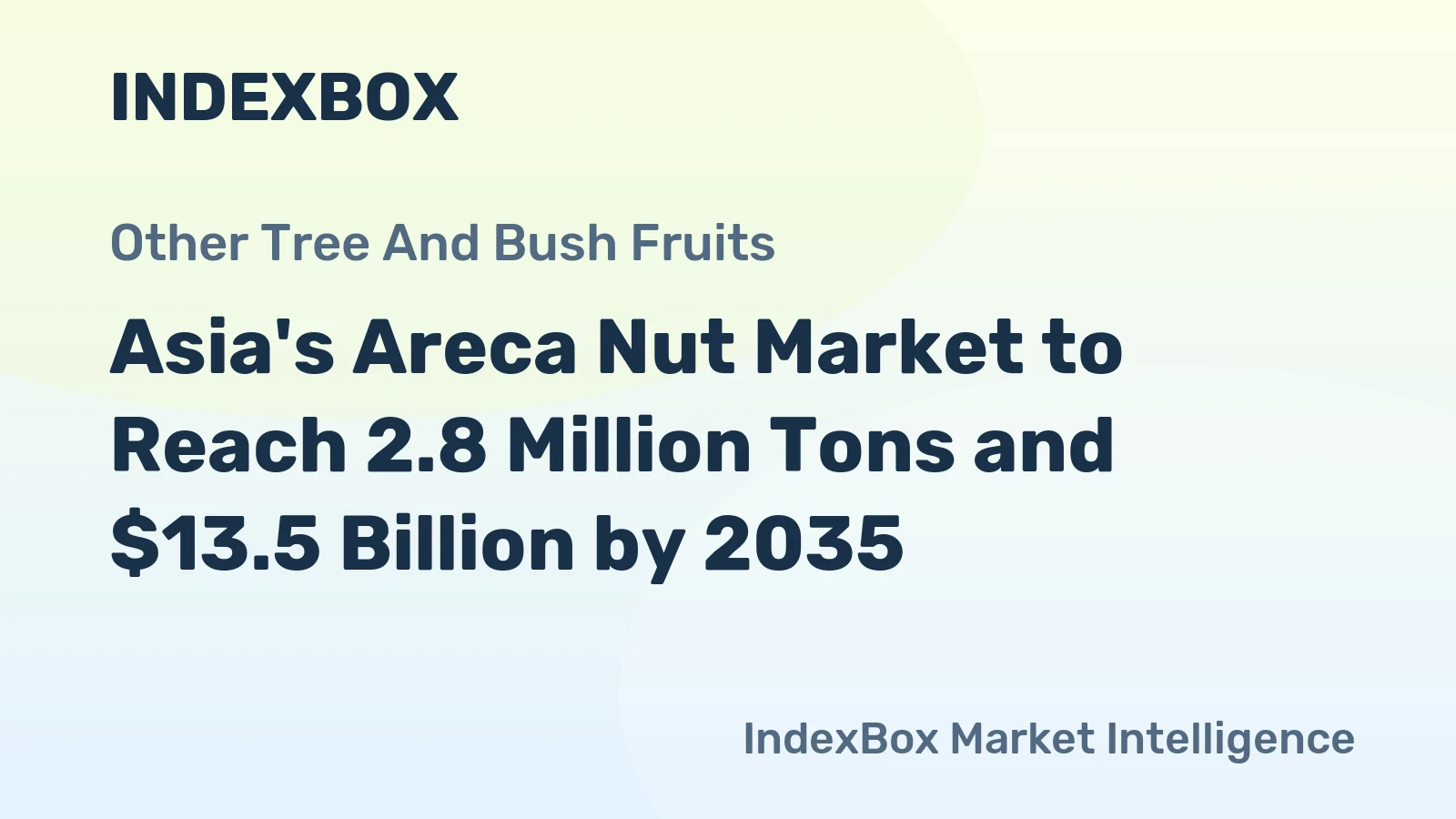 Asia's Areca Nut Market to Reach 2.8 Million Tons and $13.5 Billion by 2035