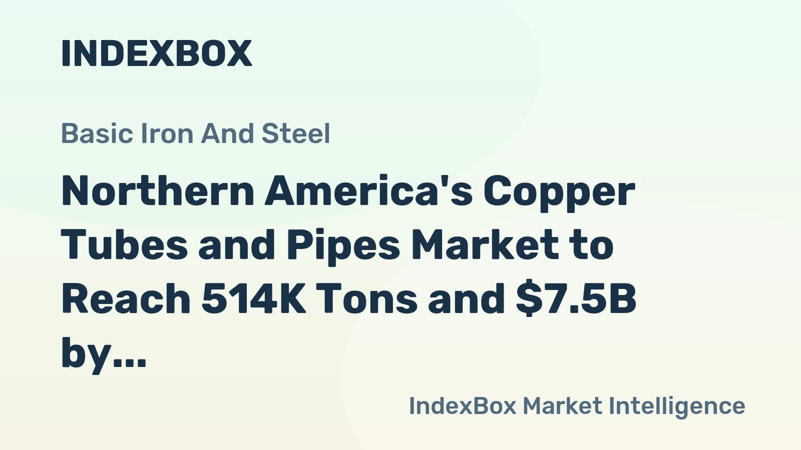 Northern America's Copper Tubes and Pipes Market to Reach 514K Tons and $7.5B by 2035