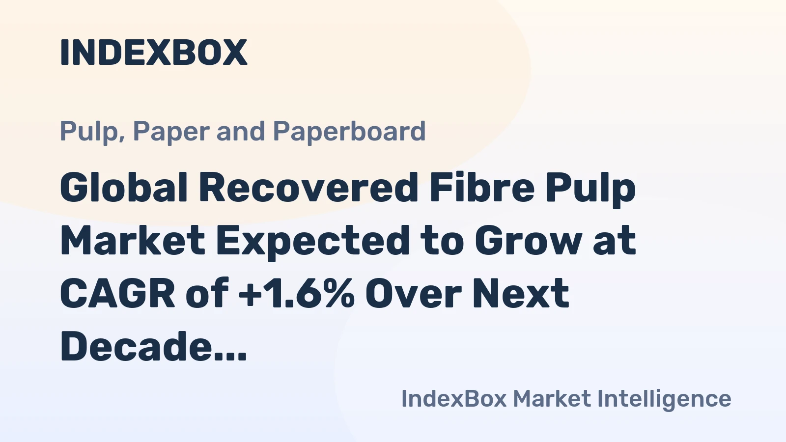 Global Recovered Fibre Pulp Market Expected to Grow at CAGR of +1.6% Over Next Decade