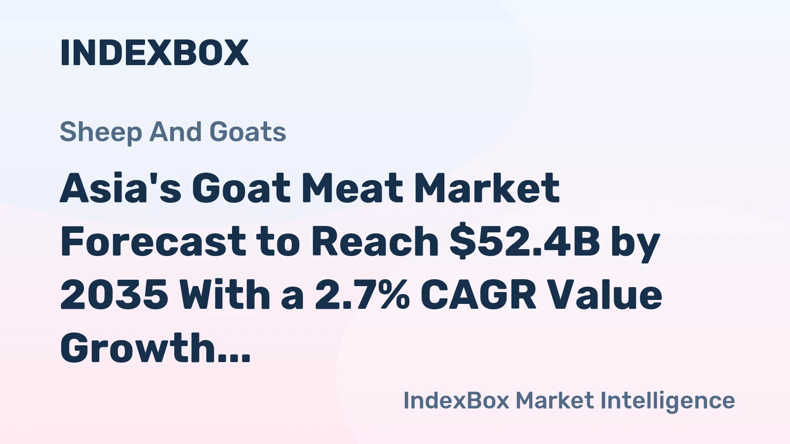 Asia's Goat Meat Market Forecast to Reach $52.4B by 2035 With a 2.7% CAGR Value Growth