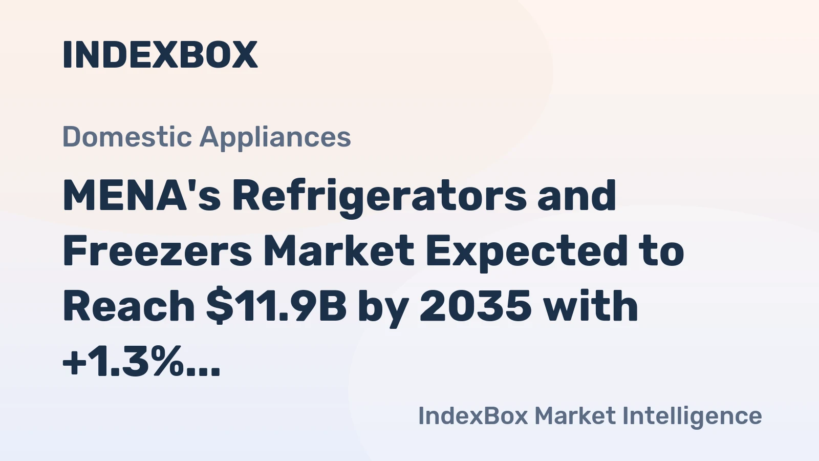MENA's Refrigerators and Freezers Market Expected to Reach $11.9B by 2035 with +1.3% CAGR