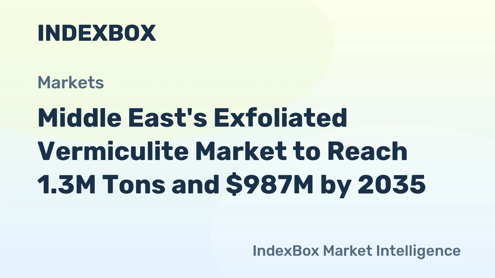 Middle East's Exfoliated Vermiculite Market to Reach 1.3M Tons and $987M by 2035