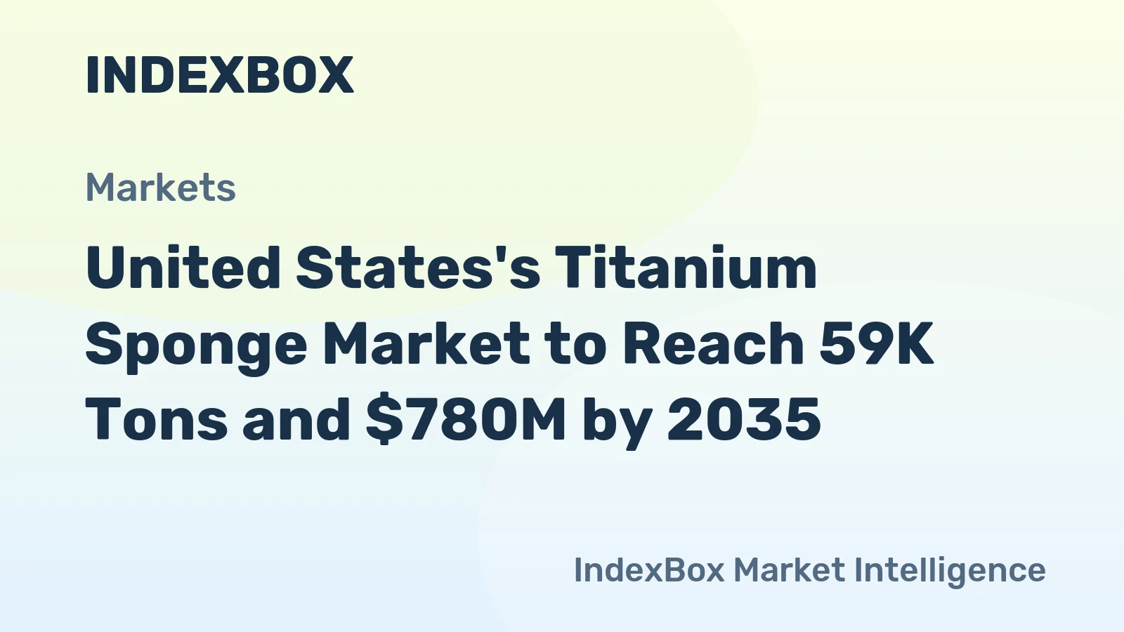 United States's Titanium Sponge Market to Reach 59K Tons and $780M by 2035