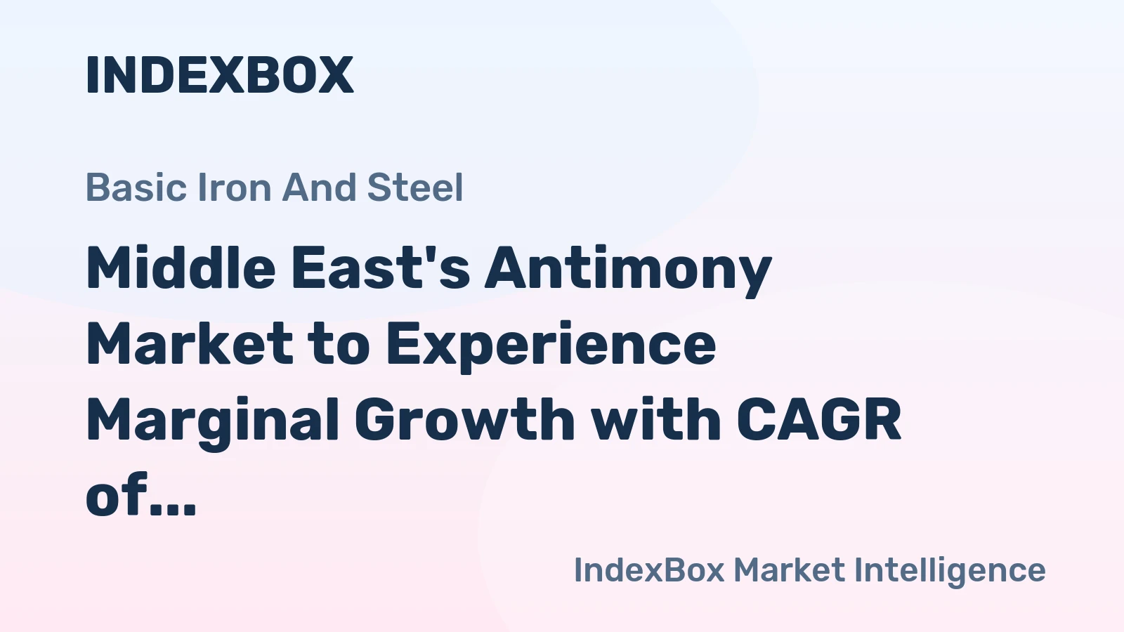 Middle East's Antimony Market to Experience Marginal Growth with CAGR of +0.2%