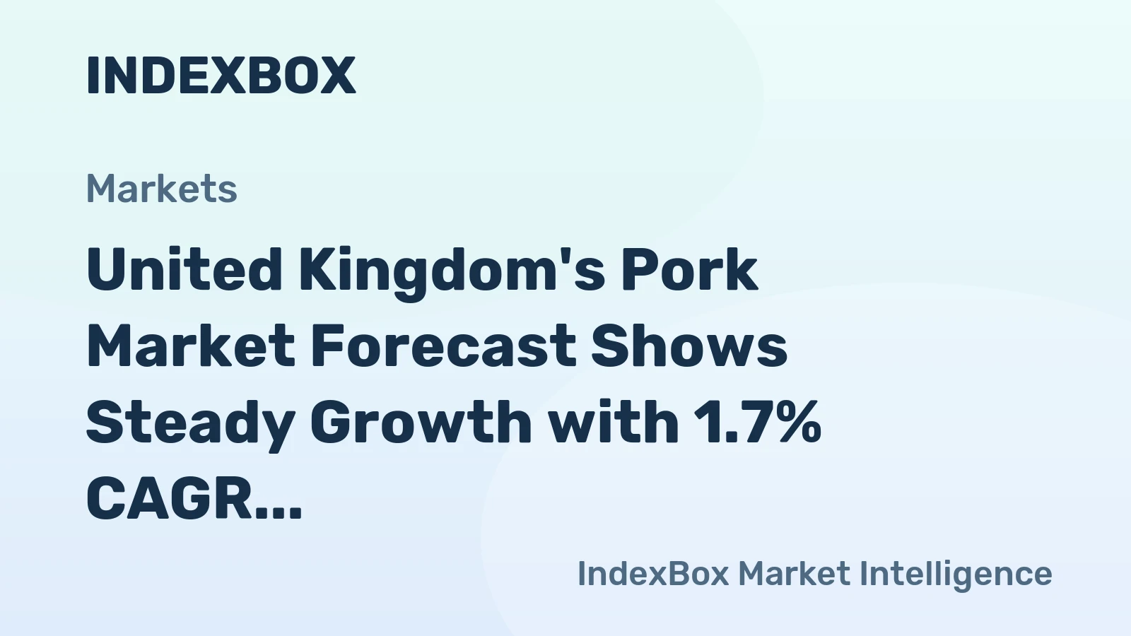 United Kingdom's Pork Market Forecast Shows Steady Growth with 1.7% CAGR Through 2035