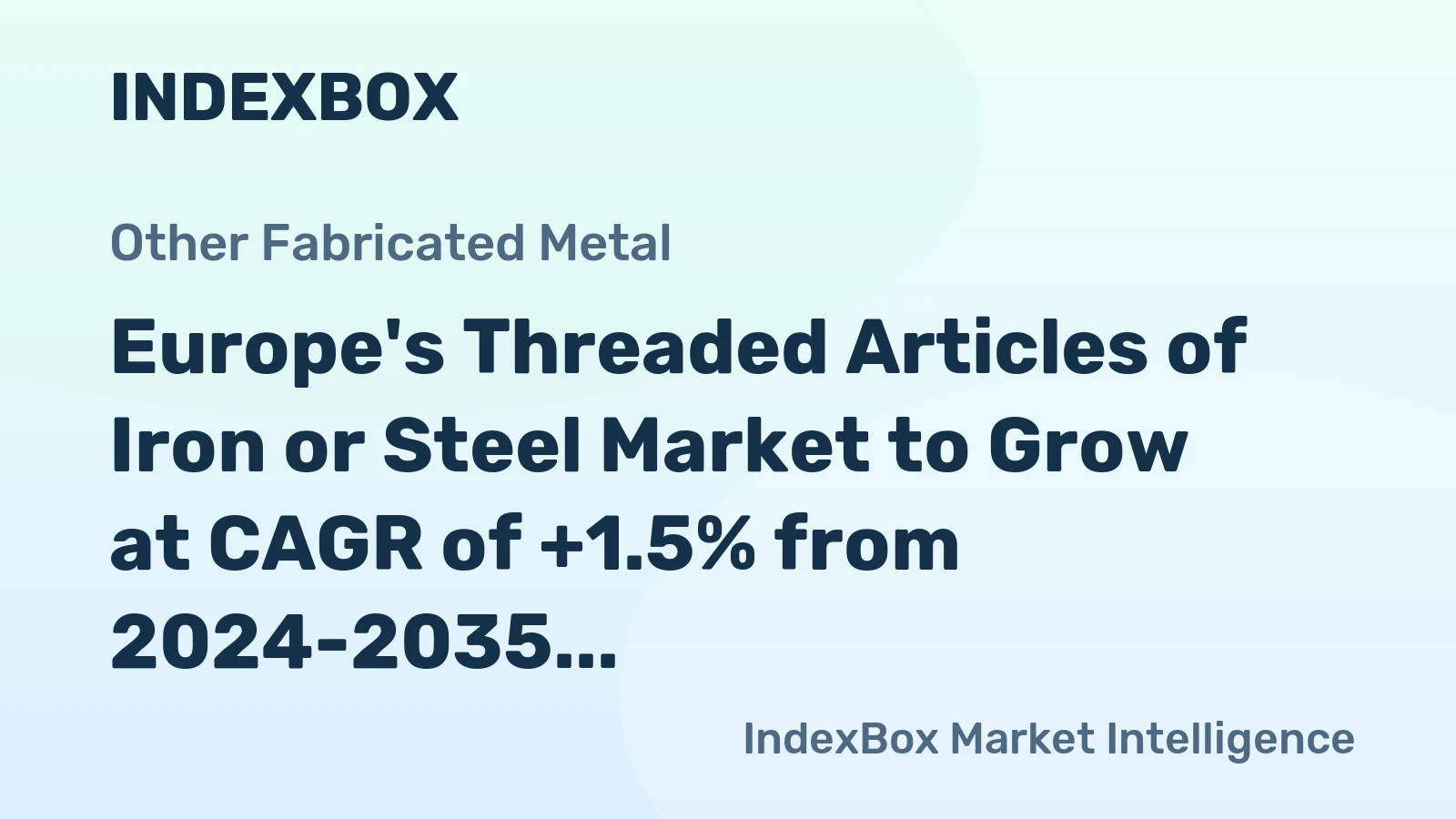 Europe's Threaded Articles of Iron or Steel Market to Grow at CAGR of +1.5% from 2024-2035