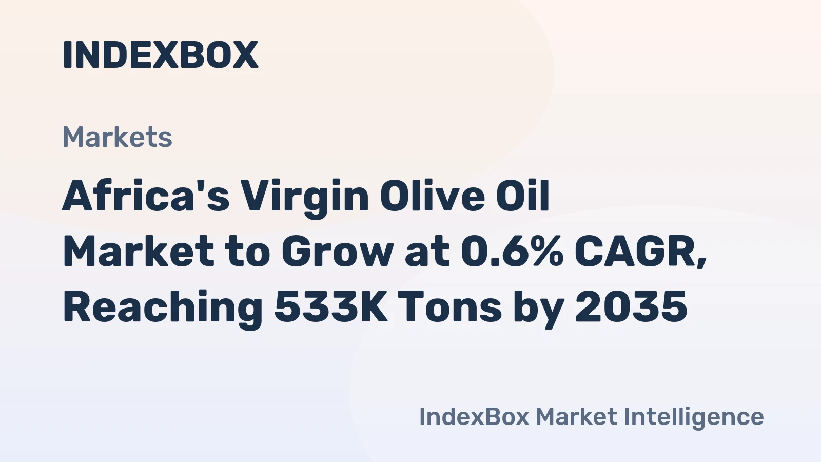 Africa's Virgin Olive Oil Market to Grow at 0.6% CAGR, Reaching 533K Tons by 2035