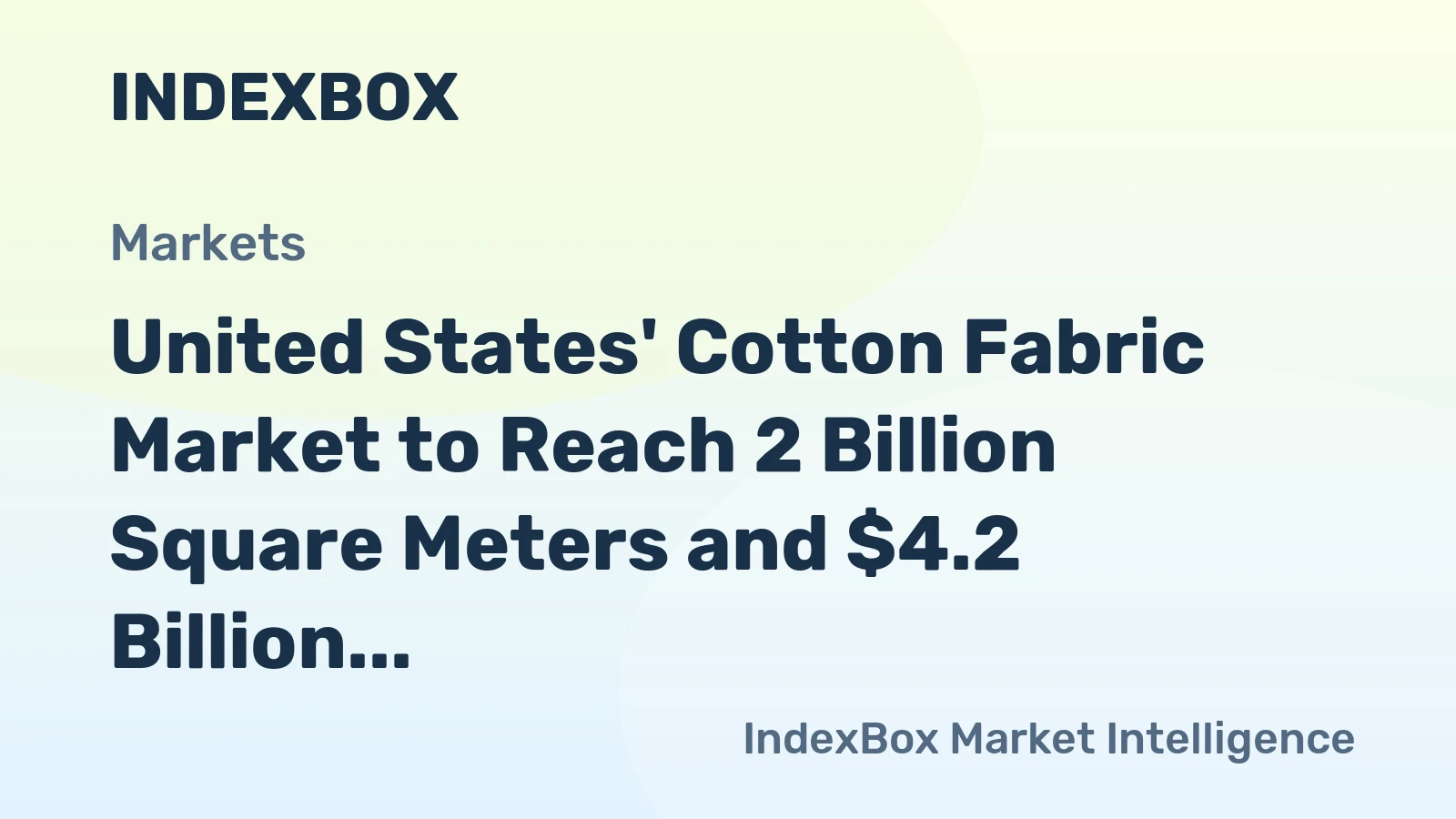 United States' Cotton Fabric Market to Reach 2 Billion Square Meters and $4.2 Billion in Value by 2035