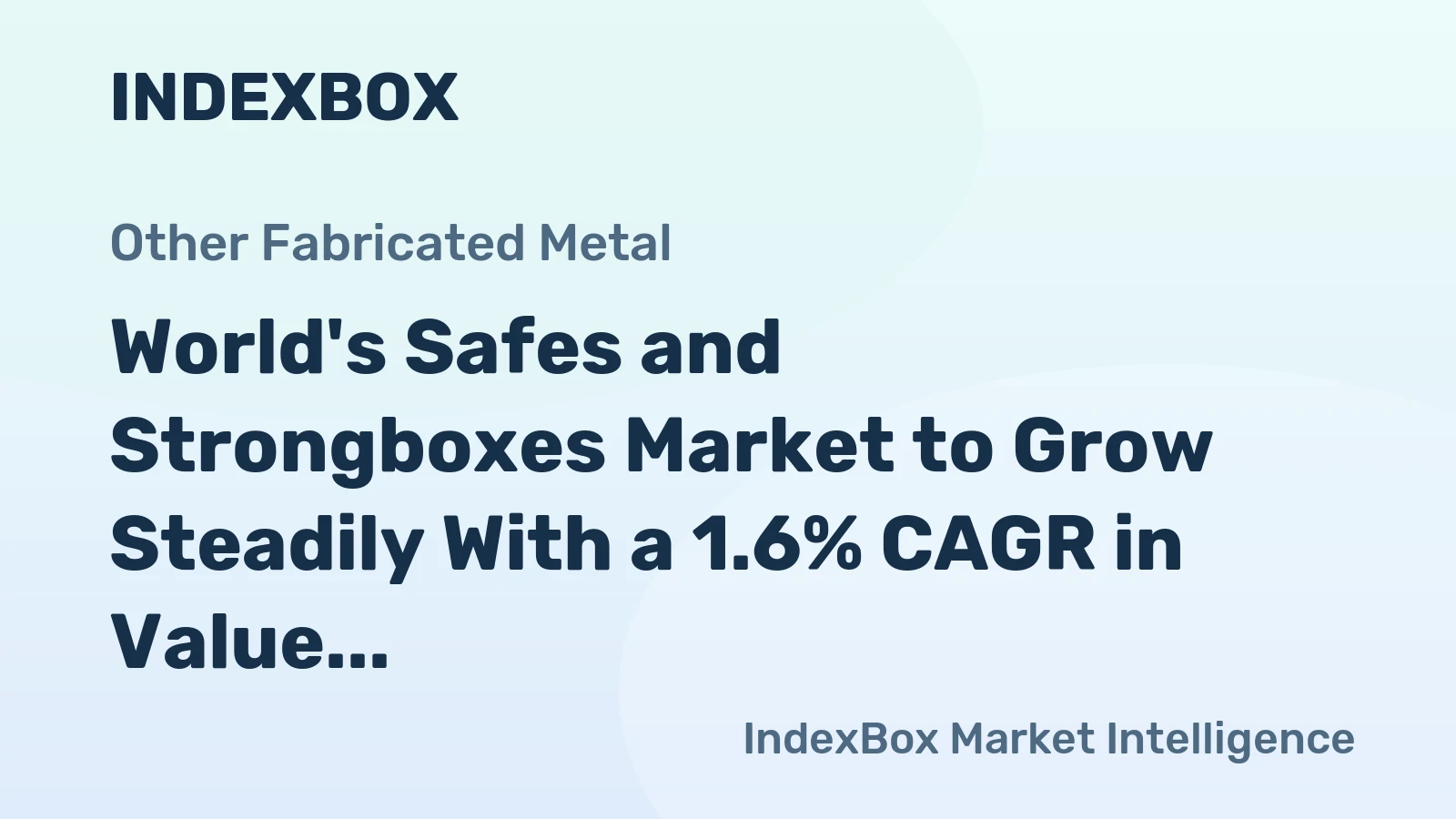 World's Safes and Strongboxes Market to Grow Steadily With a 1.6% CAGR in Value
