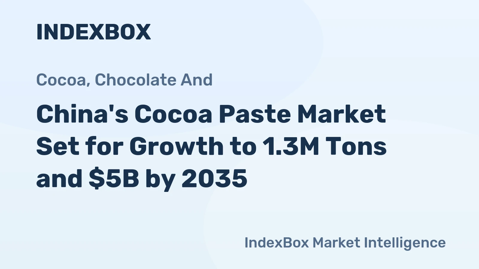 China's Cocoa Paste Market Set for Growth to 1.3M Tons and $5B by 2035