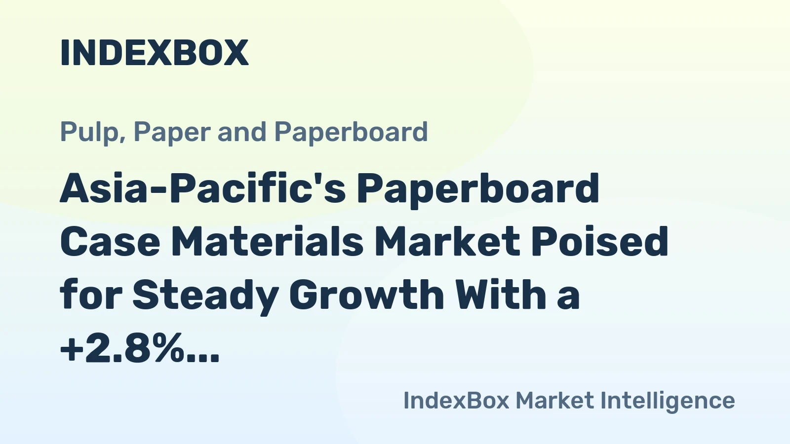 Asia-Pacific's Paperboard Case Materials Market Poised for Steady Growth With a +2.8% CAGR in Value Through 2035