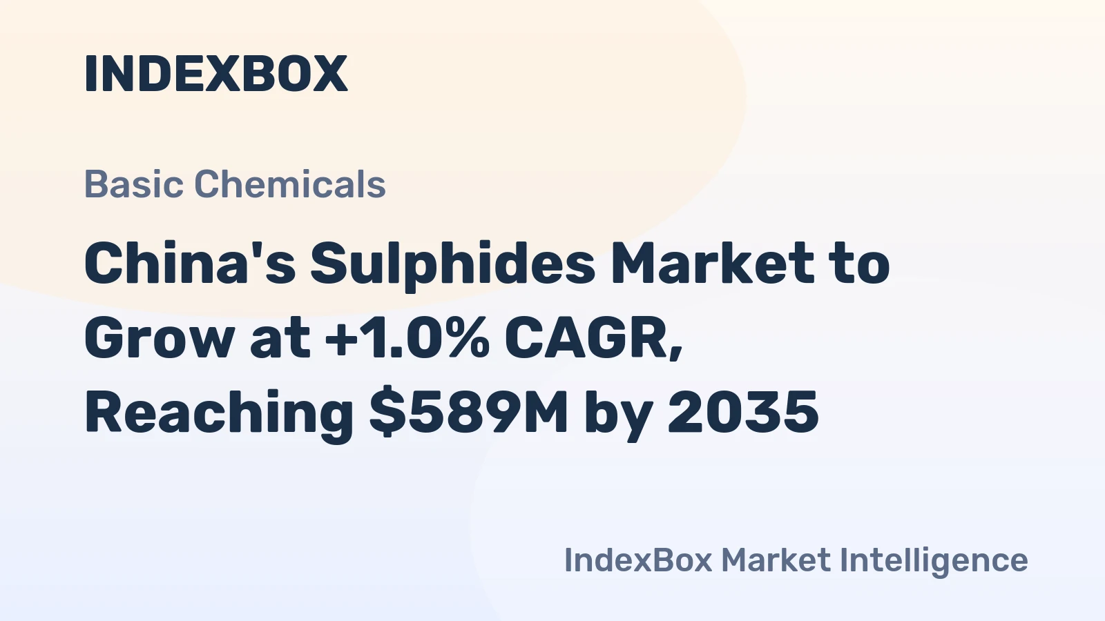 China's Sulphides Market to Grow at +1.0% CAGR, Reaching $589M by 2035