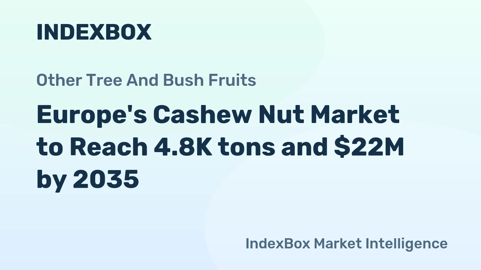 Europe's Cashew Nut Market to Reach 4.8K tons and $22M by 2035