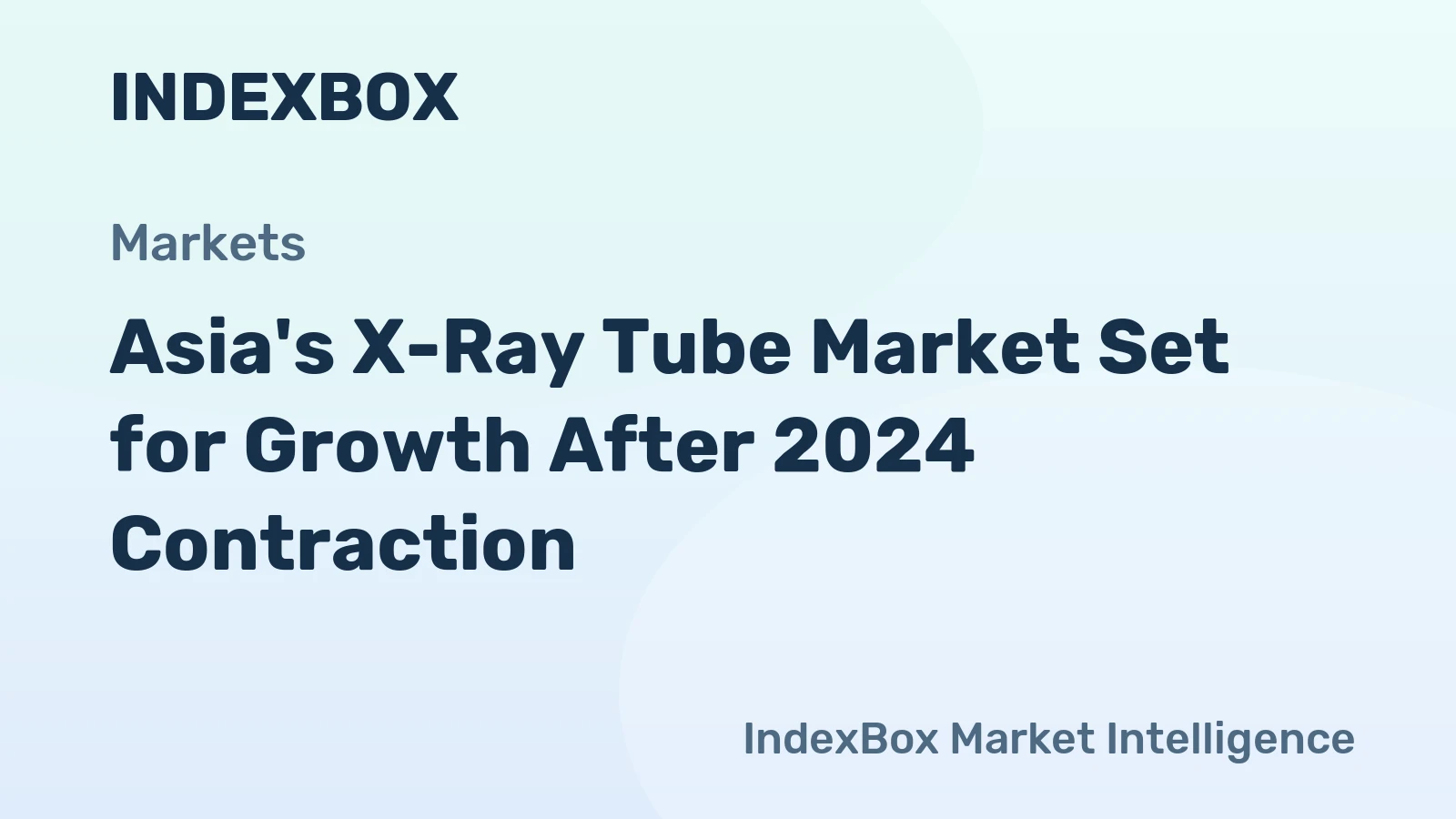 Asia's X-Ray Tube Market Set for Growth After 2024 Contraction