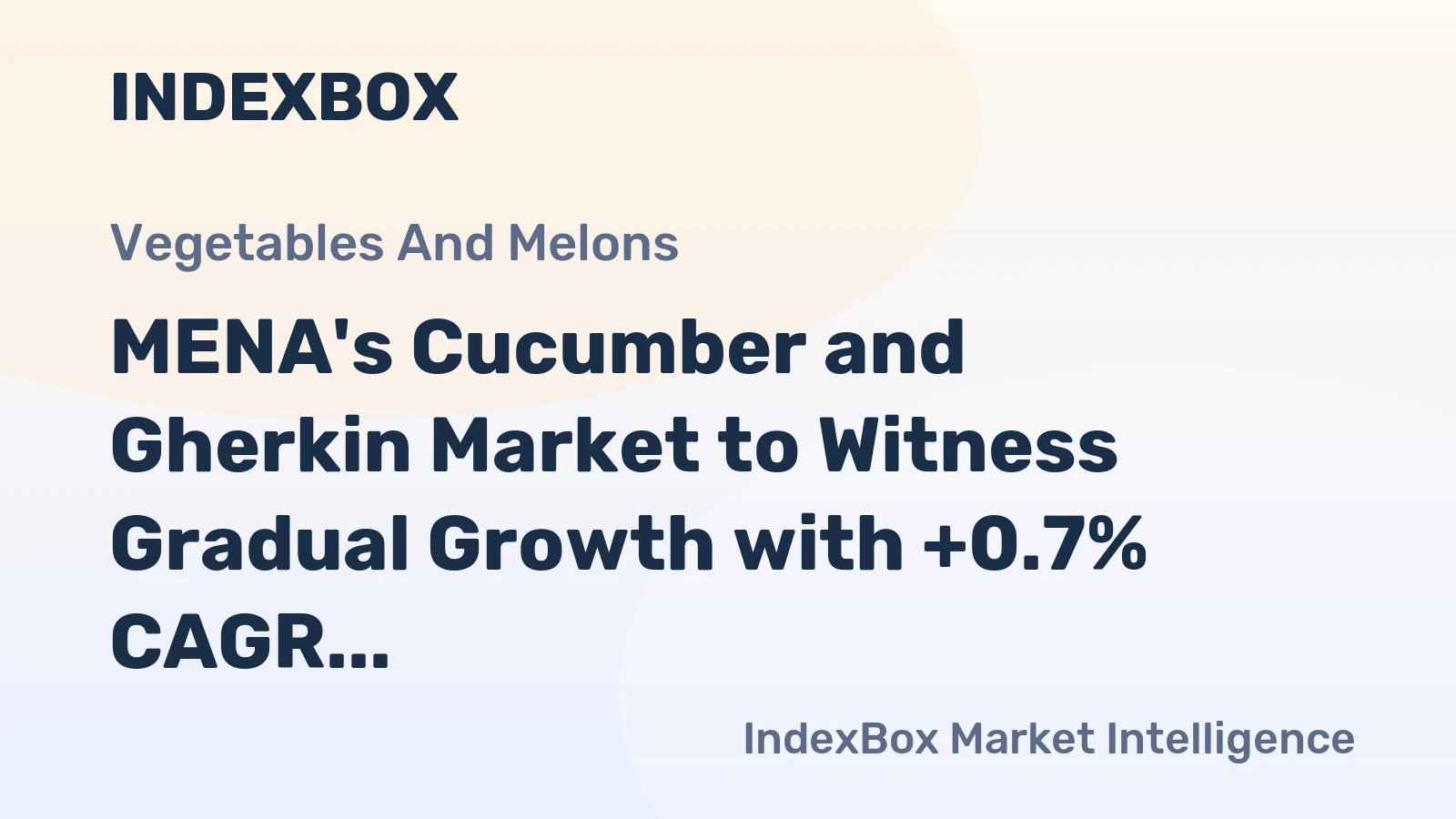 MENA's Cucumber and Gherkin Market to Witness Gradual Growth with +0.7% CAGR in Volume and +1.7% CAGR in Value from 2024 to 2035