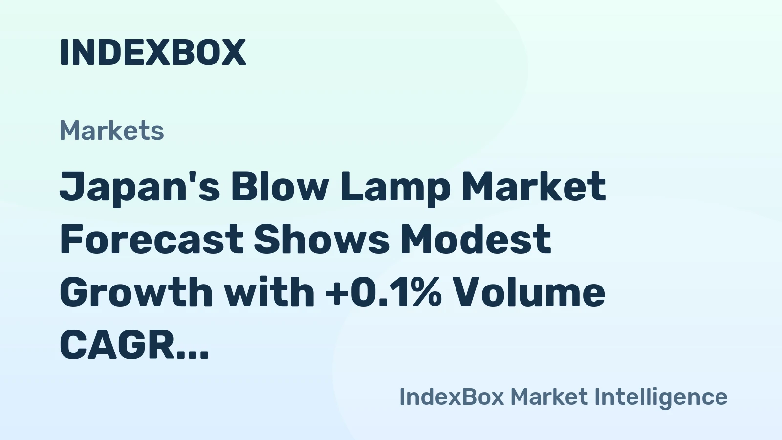 Japan's Blow Lamp Market Forecast Shows Modest Growth with +0.1% Volume CAGR Through 2035