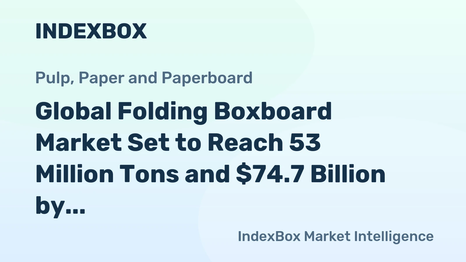 Global Folding Boxboard Market Set to Reach 53 Million Tons and $74.7 Billion by 2035