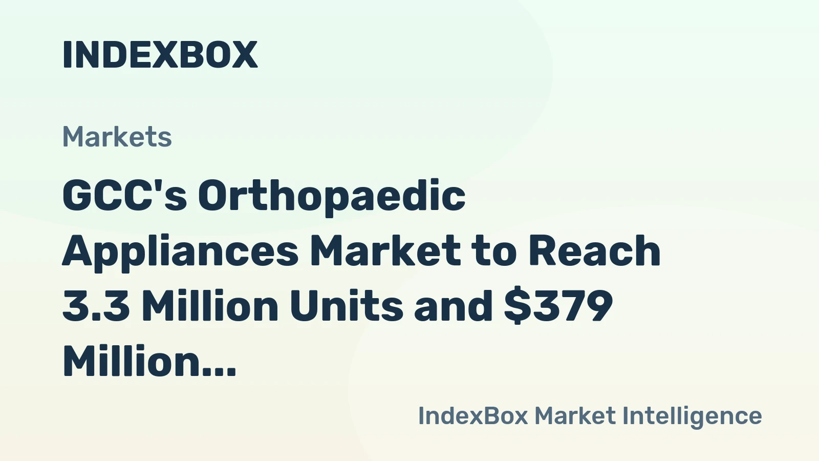 GCC's Orthopaedic Appliances Market to Reach 3.3 Million Units and $379 Million by 2035