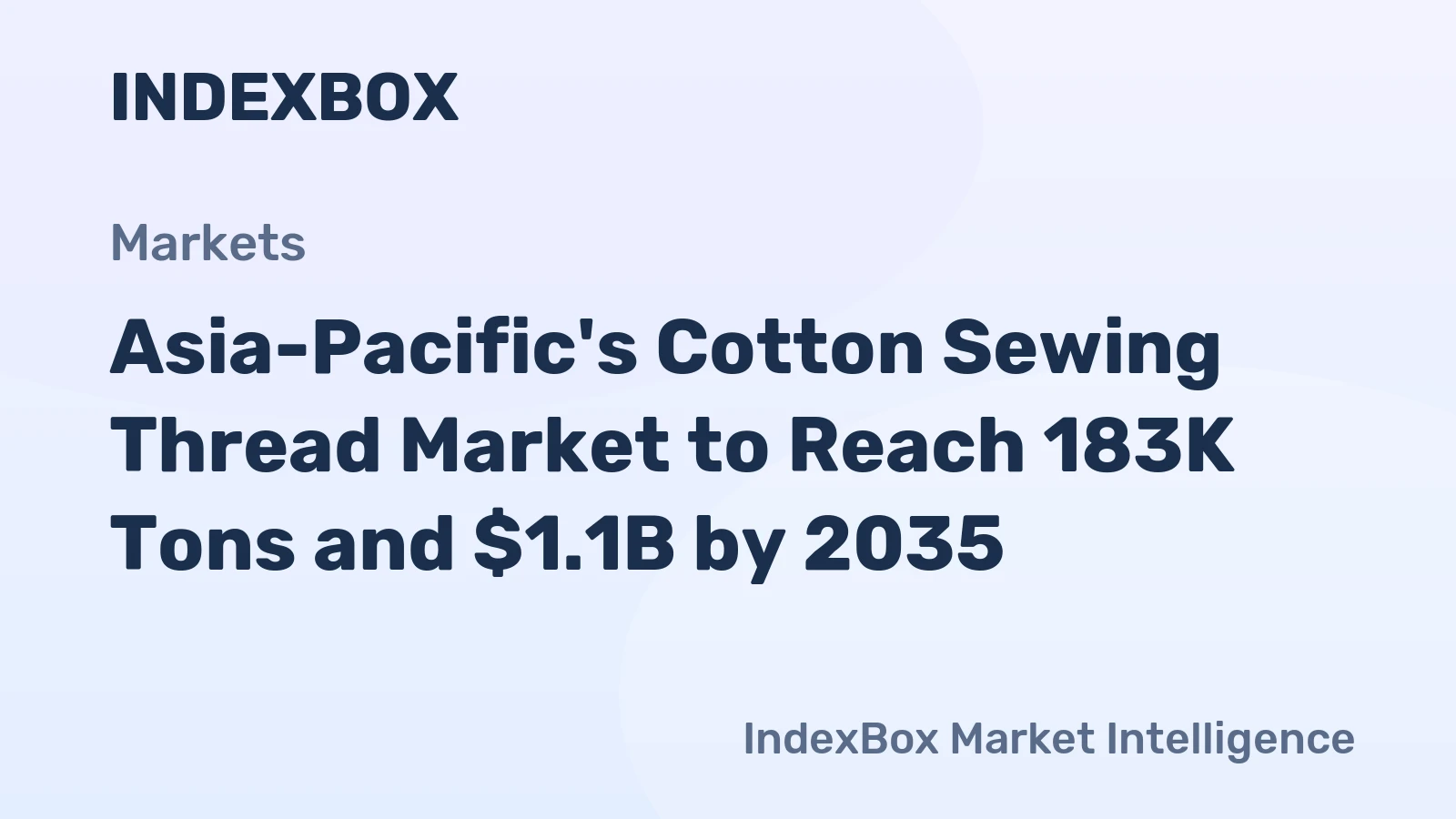 Asia-Pacific's Cotton Sewing Thread Market to Reach 183K Tons and $1.1B by 2035