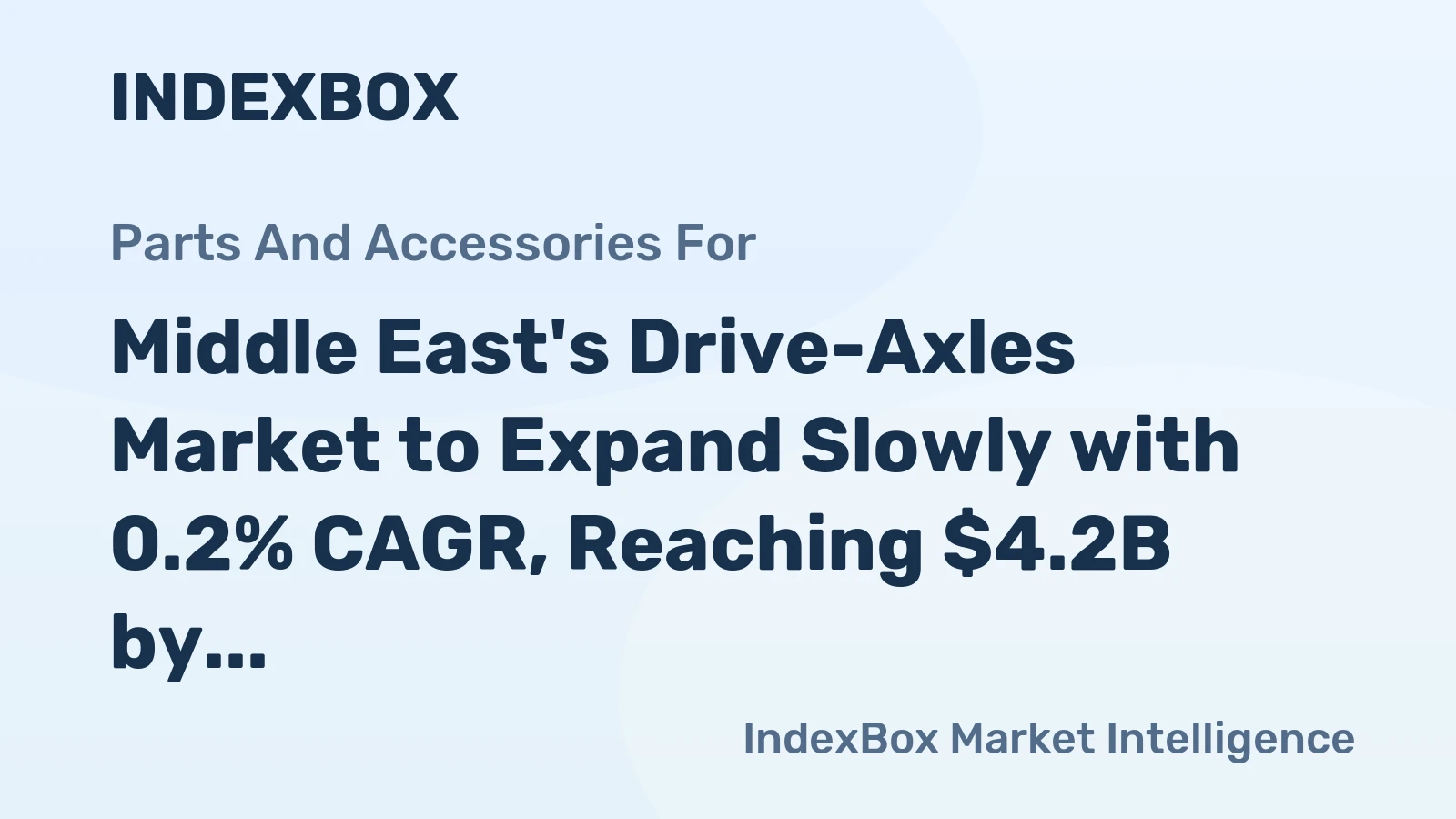 Middle East's Drive-Axles Market to Expand Slowly with 0.2% CAGR, Reaching $4.2B by 2035