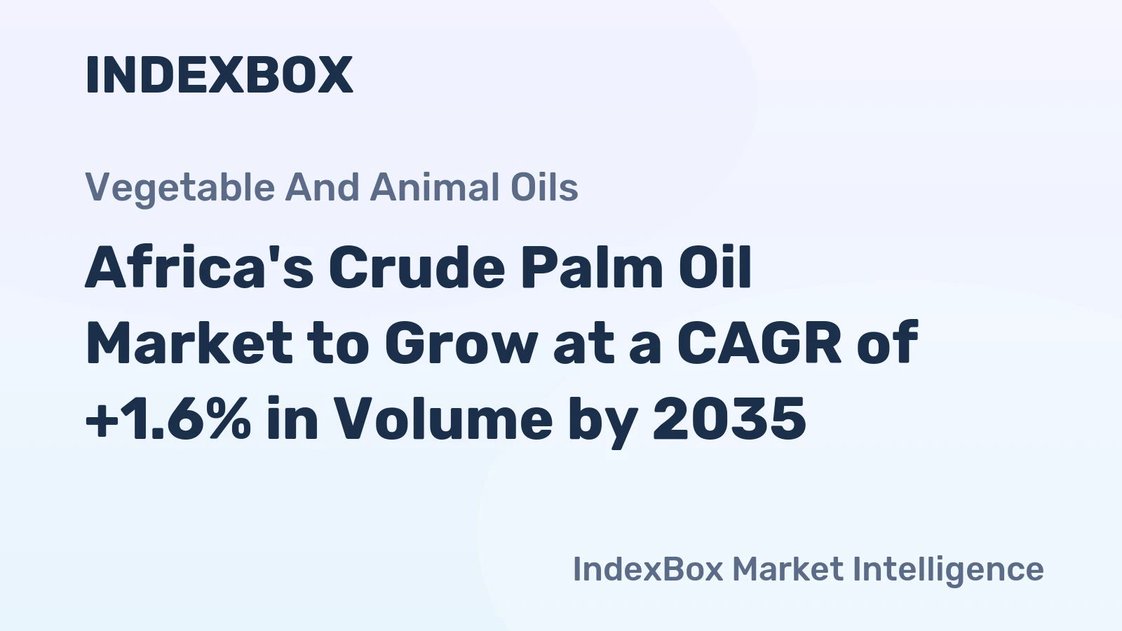 Africa's Crude Palm Oil Market to Grow at a CAGR of +1.6% in Volume by 2035