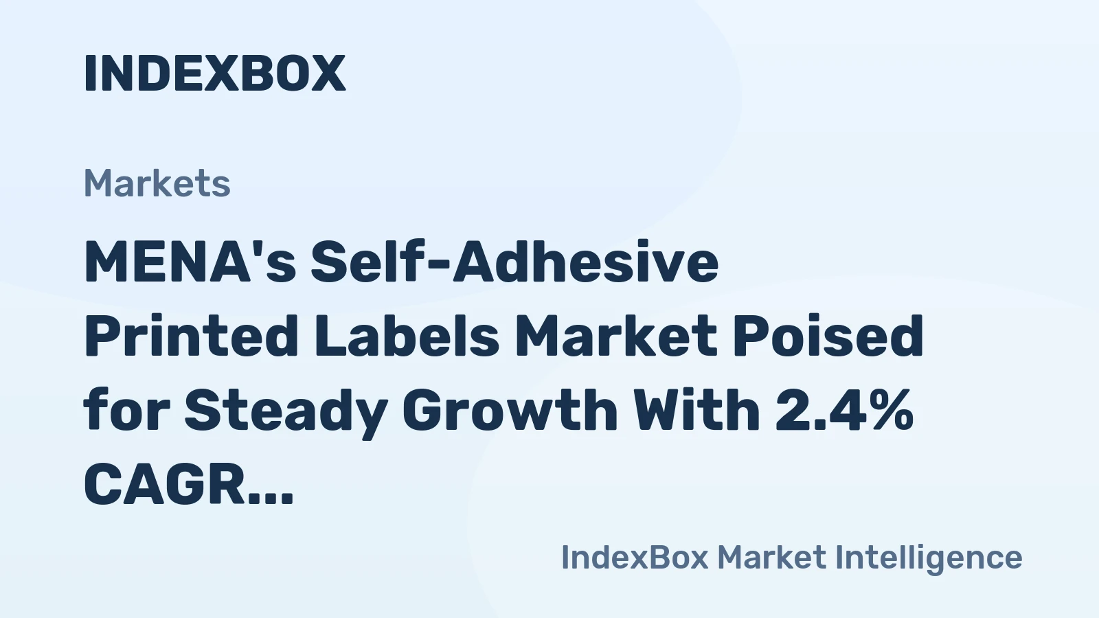 MENA's Self-Adhesive Printed Labels Market Poised for Steady Growth With 2.4% CAGR in Value