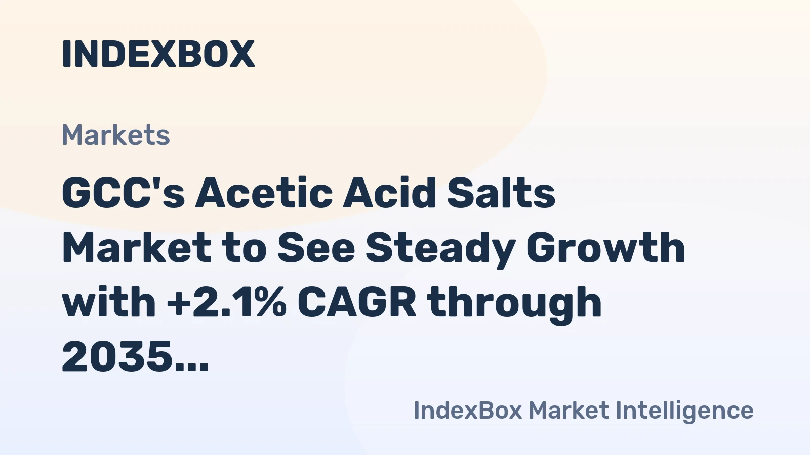GCC's Acetic Acid Salts Market to See Steady Growth with +2.1% CAGR through 2035