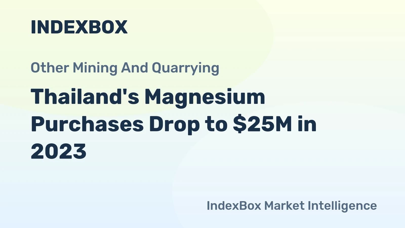 Thailand's Magnesium Purchases Drop to $25M in 2023