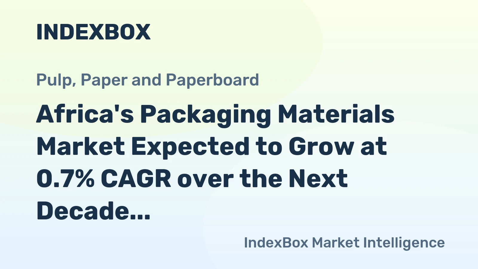 Africa's Packaging Materials Market Expected to Grow at 0.7% CAGR over the Next Decade