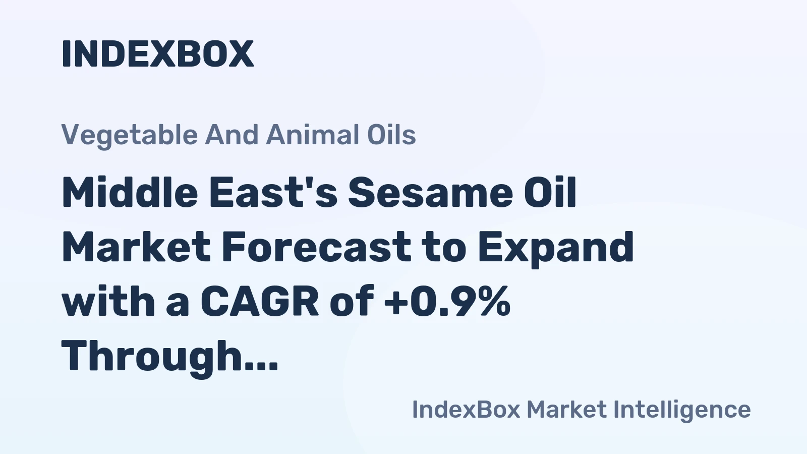 Middle East's Sesame Oil Market Forecast to Expand with a CAGR of +0.9% Through 2035