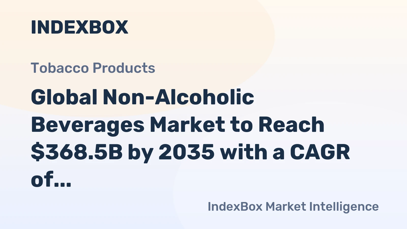 Global Non-Alcoholic Beverages Market to Reach $368.5B by 2035 with a CAGR of +2.1%