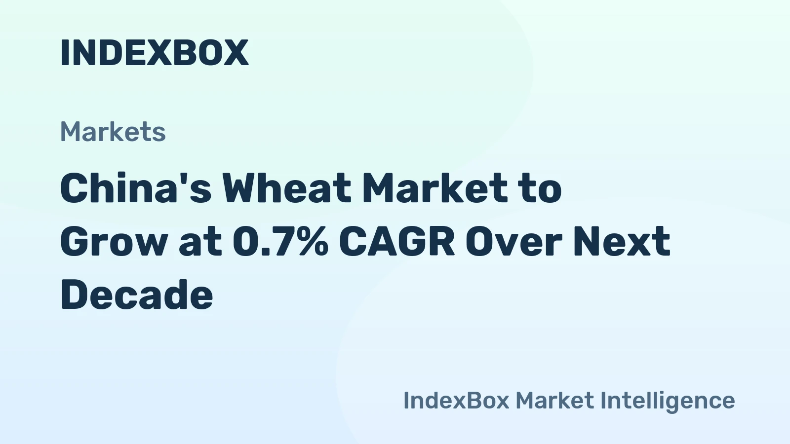 China's Wheat Market to Grow at 0.7% CAGR Over Next Decade