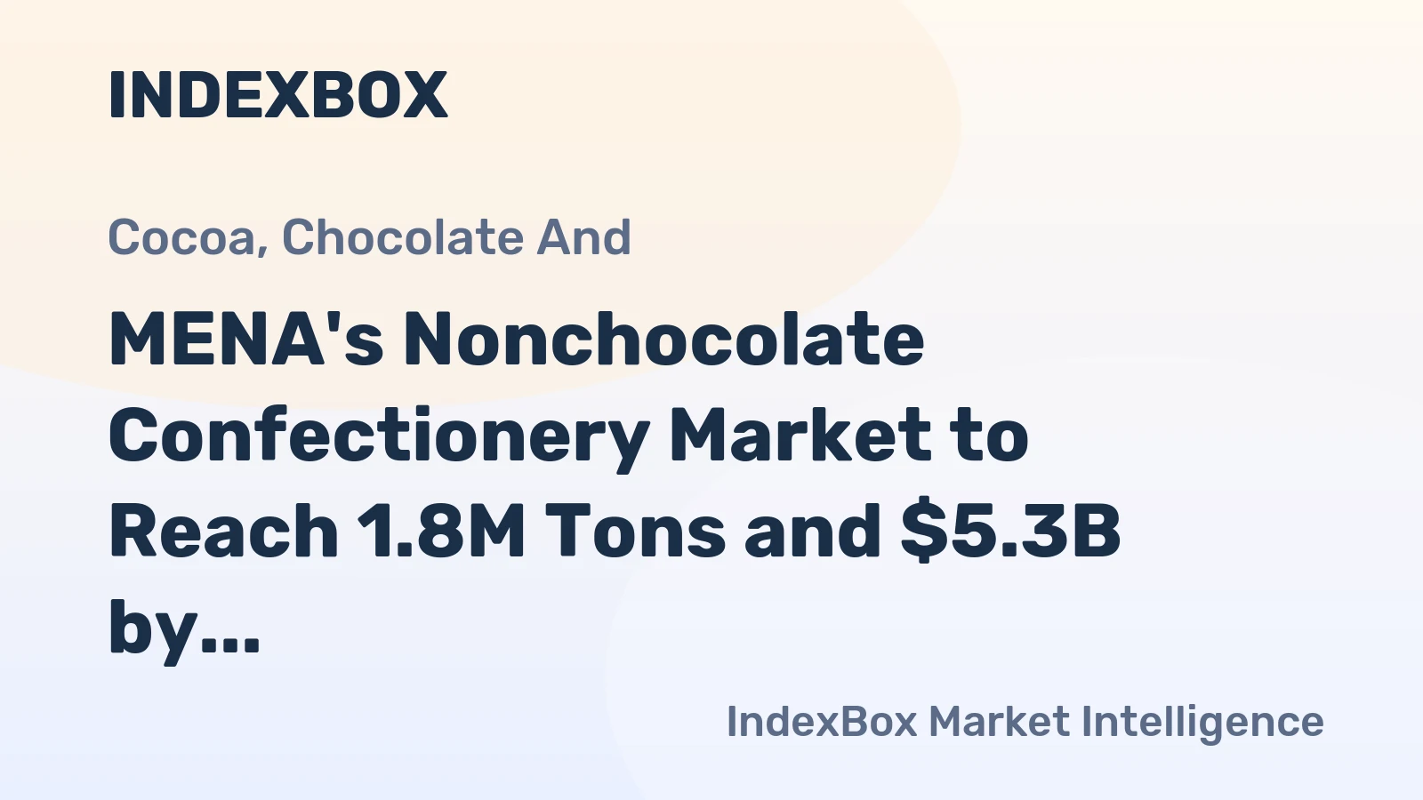 MENA's Nonchocolate Confectionery Market to Reach 1.8M Tons and $5.3B by 2035