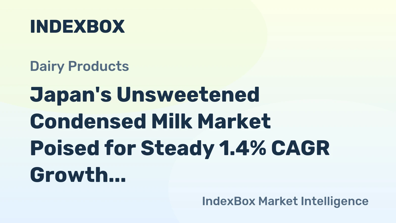 Japan's Unsweetened Condensed Milk Market Poised for Steady 1.4% CAGR Growth Through 2035