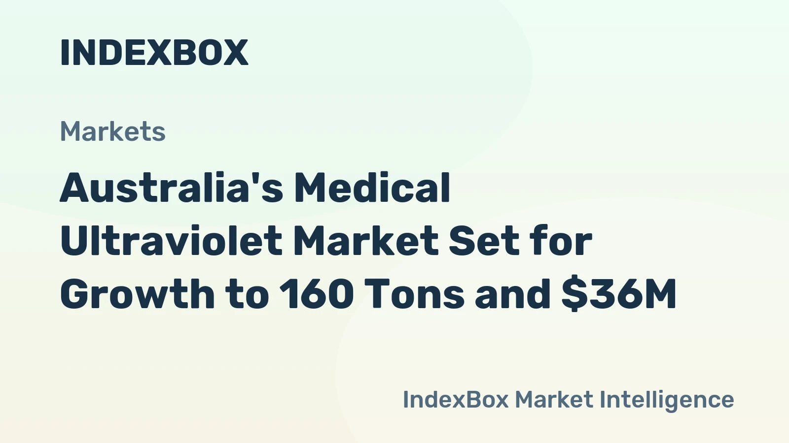 Australia's Medical Ultraviolet Market Set for Growth to 160 Tons and $36M