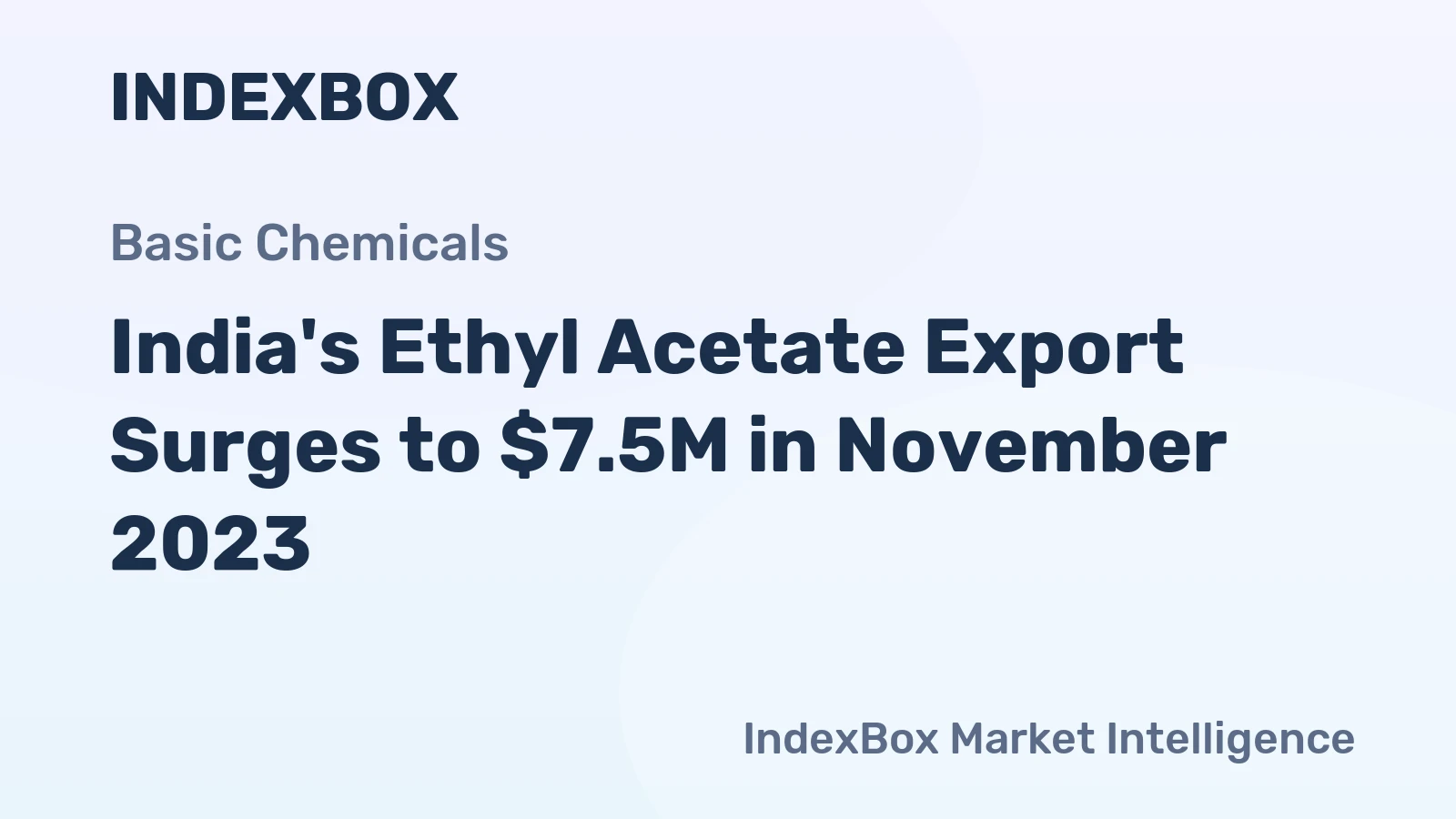 India's Ethyl Acetate Export Surges to $7.5M in November 2023