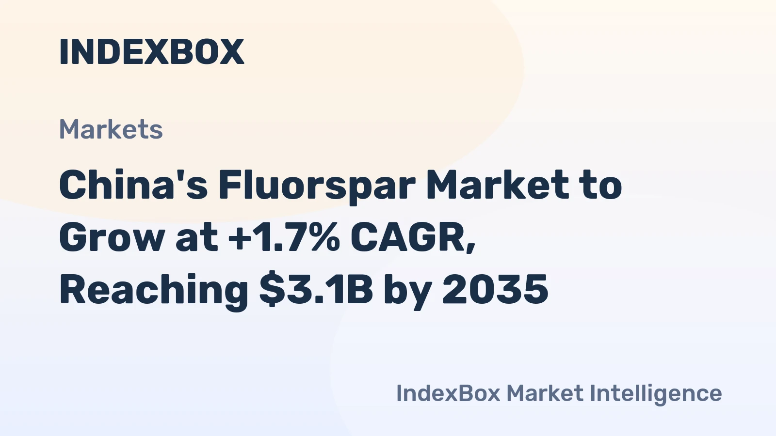 China's Fluorspar Market to Grow at +1.7% CAGR, Reaching $3.1B by 2035
