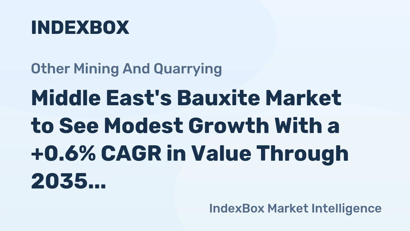 Middle East's Bauxite Market to See Modest Growth With a +0.6% CAGR in Value Through 2035