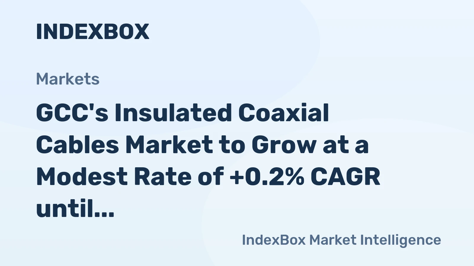 GCC's Insulated Coaxial Cables Market to Grow at a Modest Rate of +0.2% CAGR until 2035