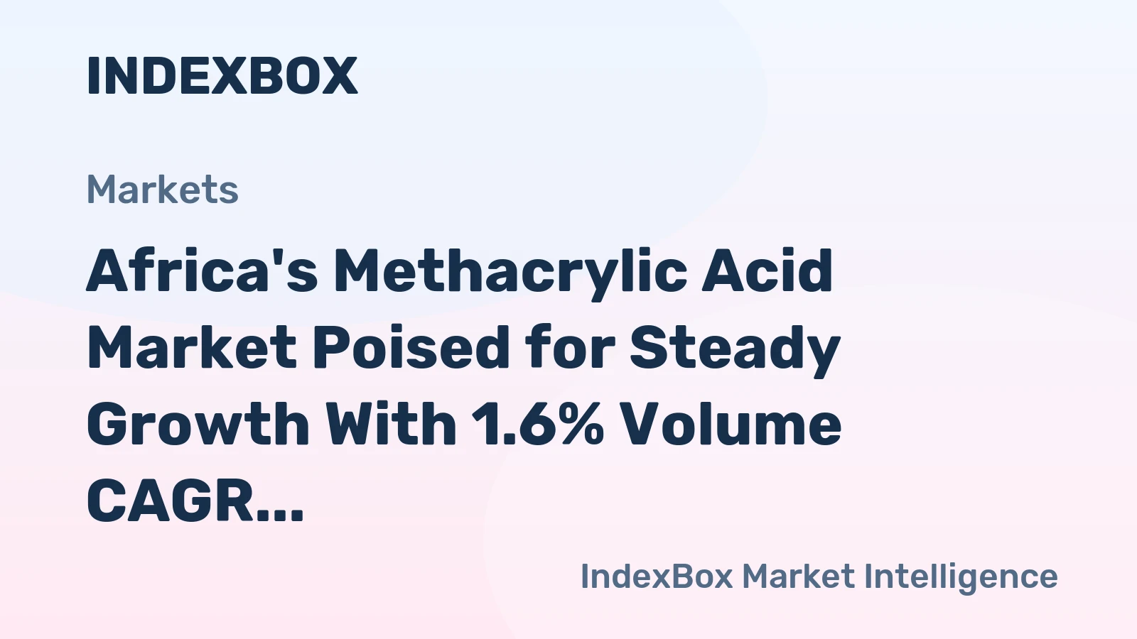 Africa's Methacrylic Acid Market Poised for Steady Growth With 1.6% Volume CAGR Through 2035