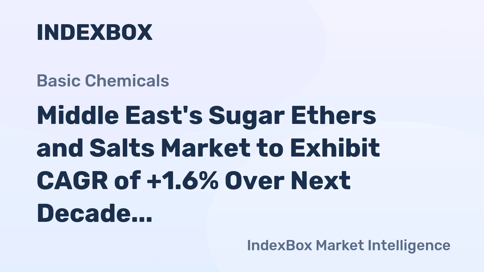 Middle East's Sugar Ethers and Salts Market to Exhibit CAGR of +1.6% Over Next Decade